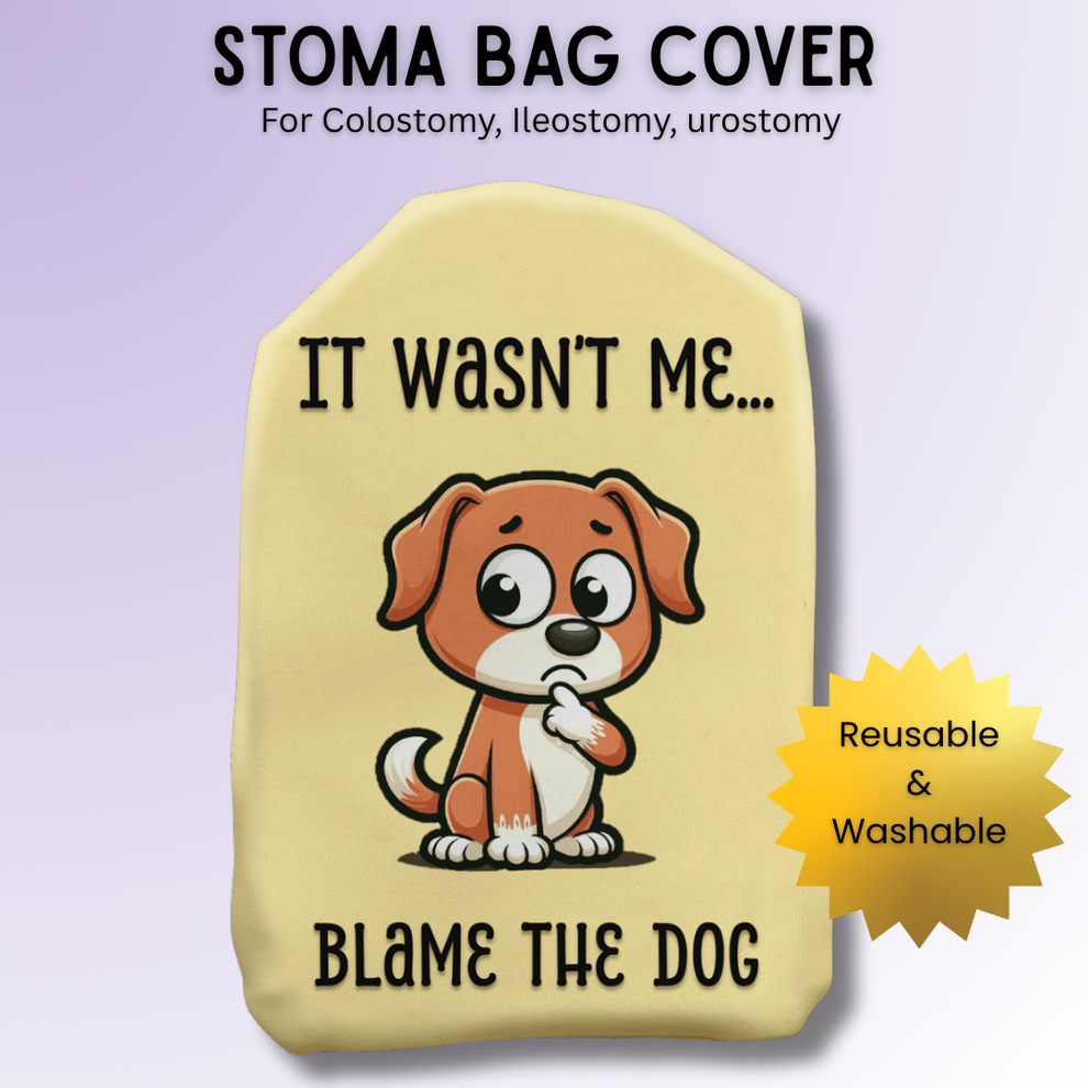 Blame the Dog Stoma Bag Cover | Funny Ostomy Pouch Cover for Colostomy ...